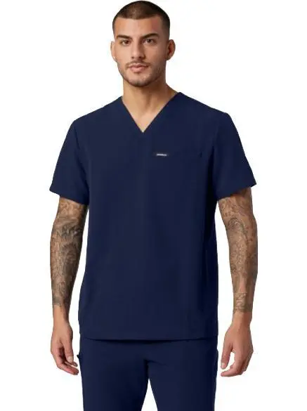 JAANUU Platt 3-pocket Classic V-neck Scrub Top - Midnight Navy