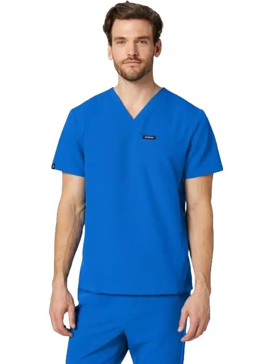 JAANUU Platt 3-pocket Classic V-neck Scrub Top - Royal Blue