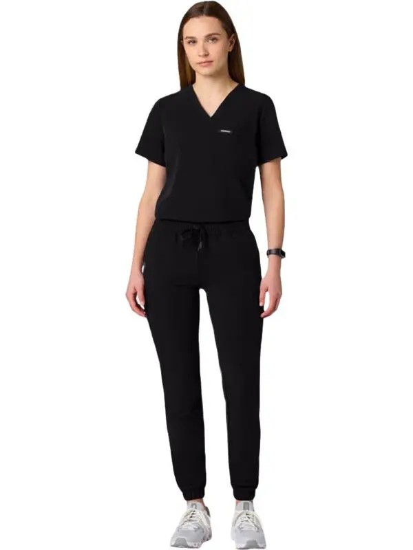 JAANUU Jace 7-pocket Skinny Scrub Jogger - Black