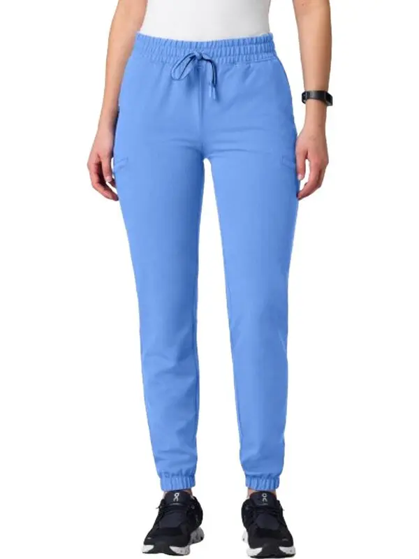 JAANUU Jace 7-pocket Skinny Scrub Jogger - Ceil Blue