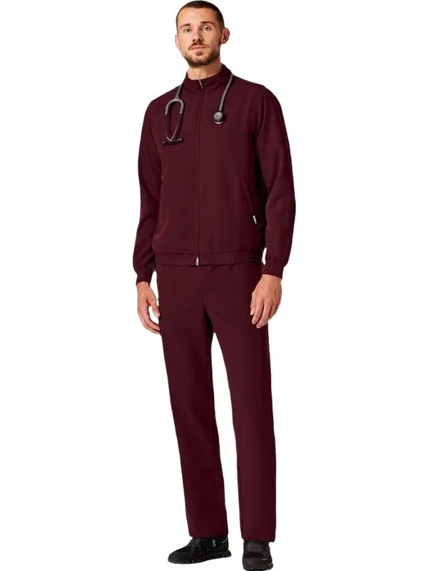 JAANUU Wolfe Classic Scrub Jacket - Burgundy