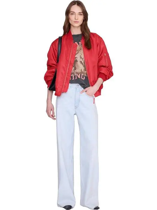 ANINE BING Leon Bomber Jacket - Tango Red