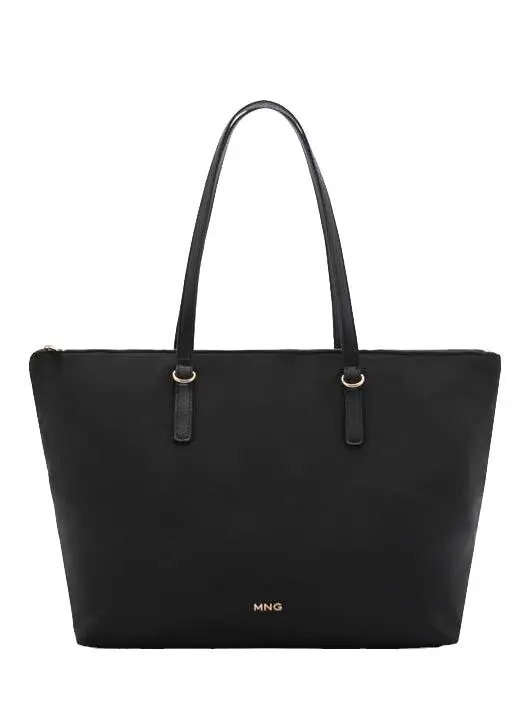 Mango Nylon Shopper Bag - Black