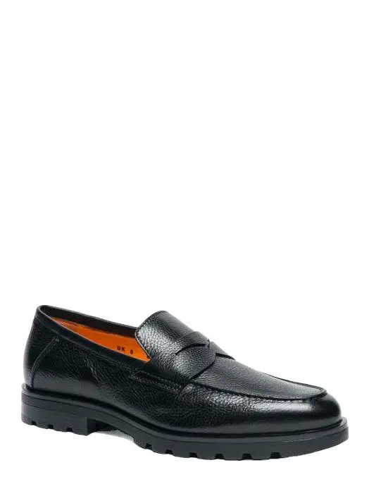 Santoni Penny Loafer - Black-n01
