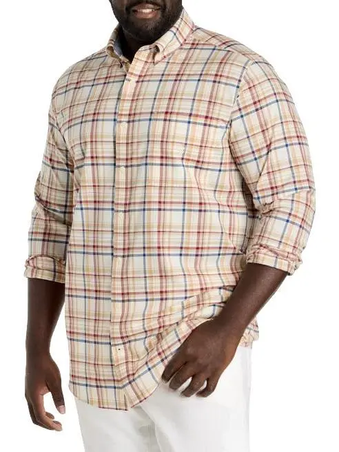 NAUTICA Big & Tall Plaid Sport Shirt - Coconut Sorbet