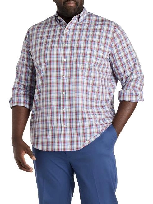 OAK HILL BY DXL Big & Tall Medium Plaid Performance Sport Shirt - Multi