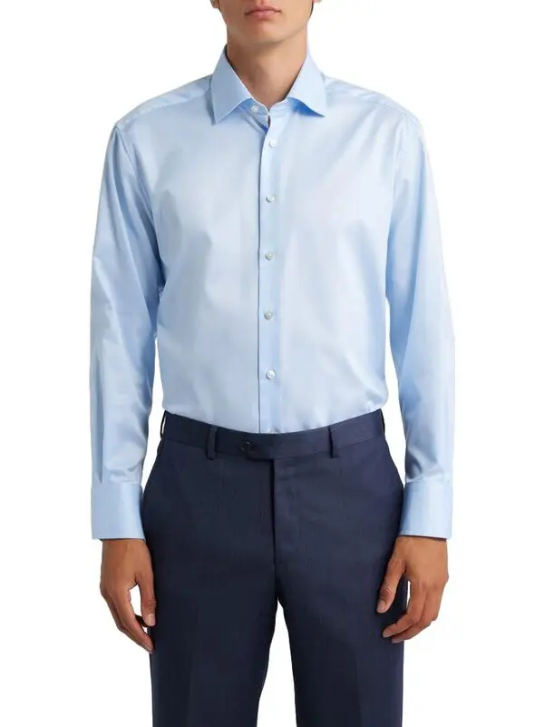 1863 BY ETERNA Luxury Modern Fit Non-iron Dress Shirt - Sky