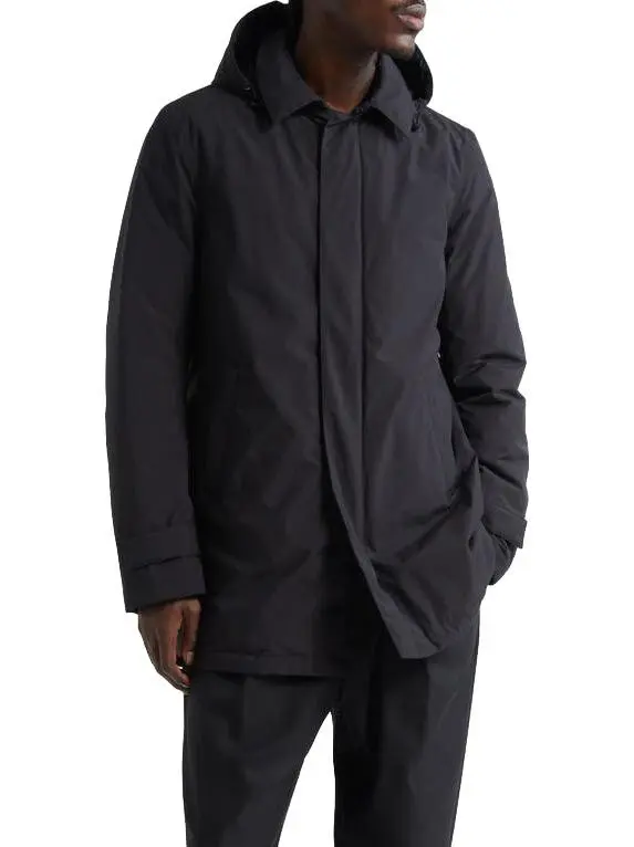 Herno Waterproof Hooded Raincoat - Black