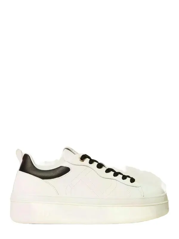 TWINSET Leather Platform Sneakers - White