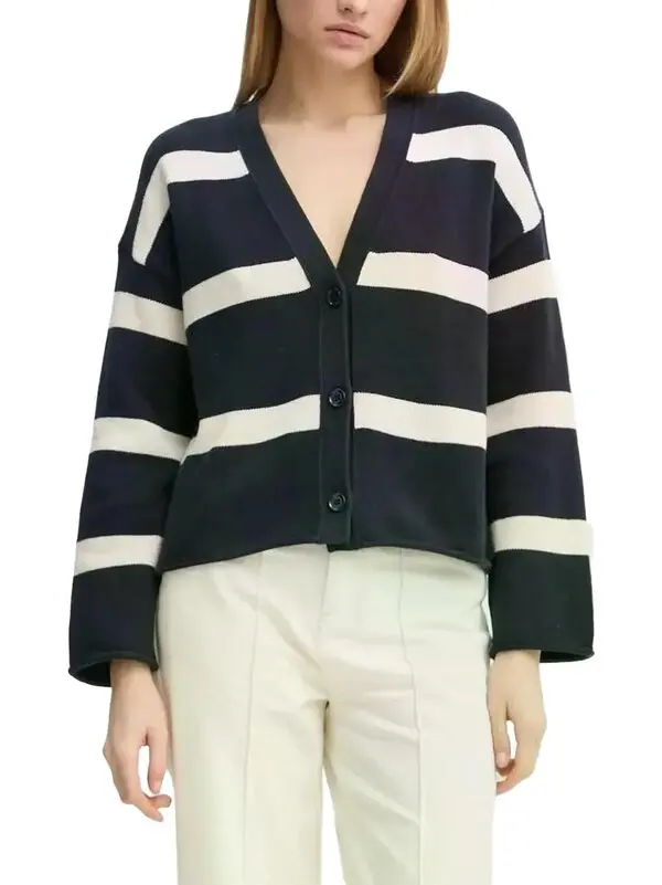 Marc O'polo Striped Cardigan - Black