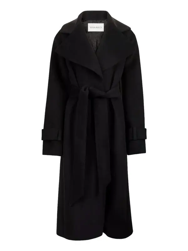Nina Ricci Velvet-trimmed Coat - Black