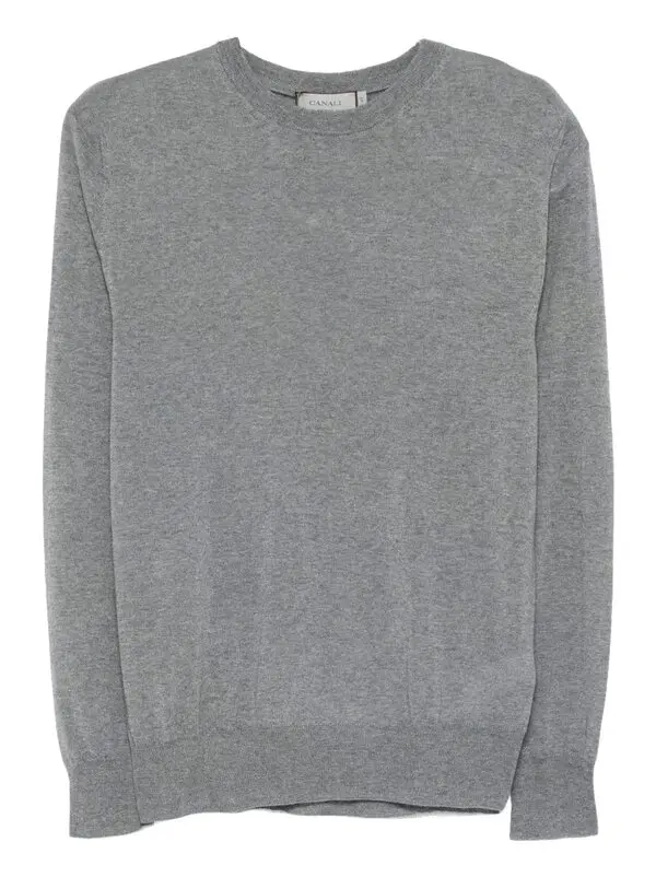 Canali Round-neck Wool T-shirt - Grey