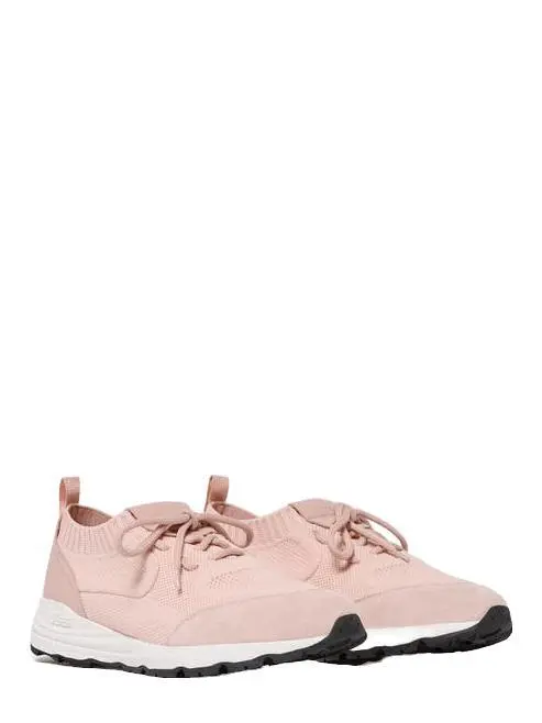 SCAROSSO Robin Knit And Leather Sneakers - Pink - Knit
