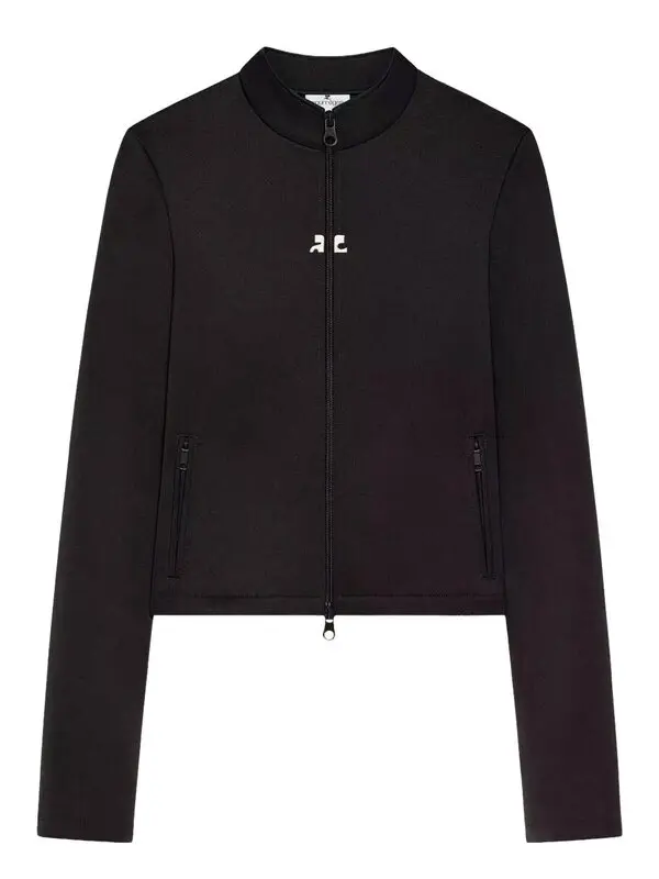 COURREGES Cropped Zip-up Jacket - Black