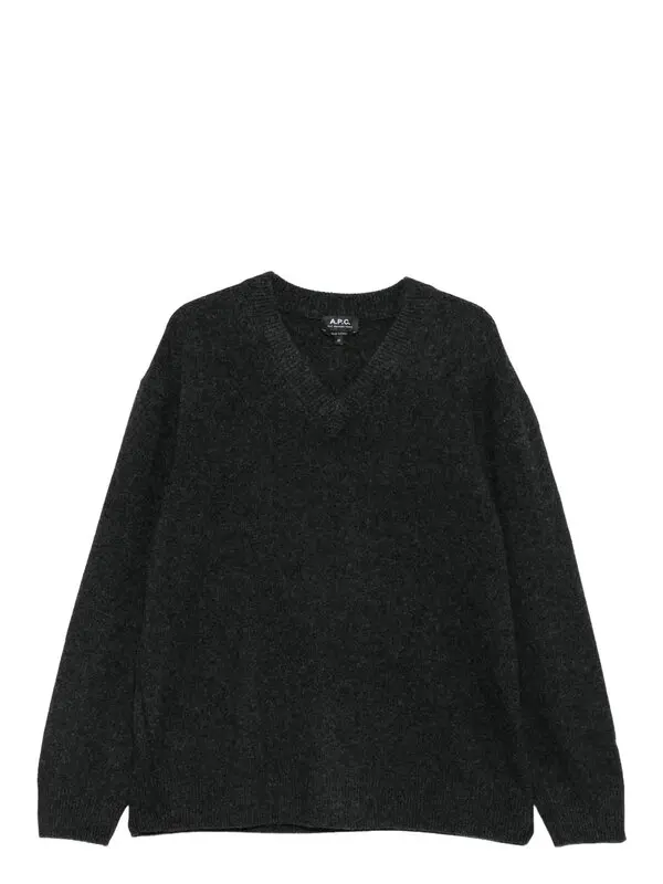 A.p.c. V-neck Wool Sweater - Grey