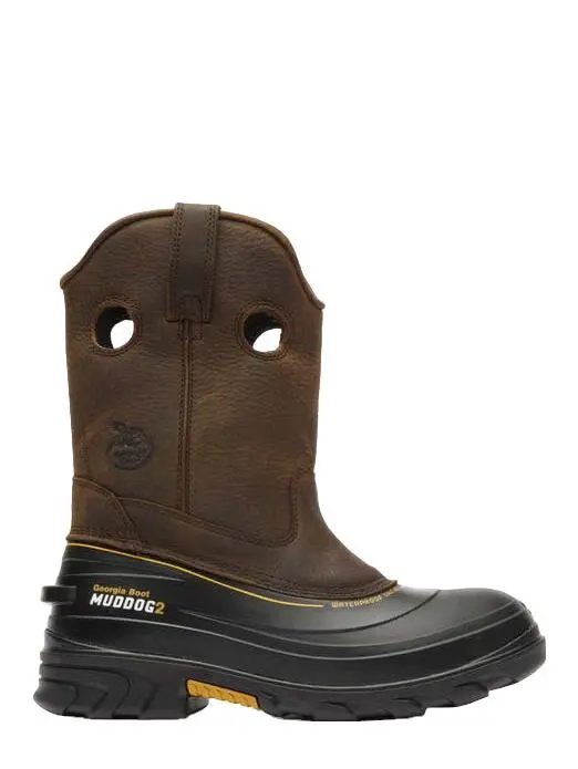 GEORGIA BOOT Muddog -inch Wellington Work Boots - Dark Brown