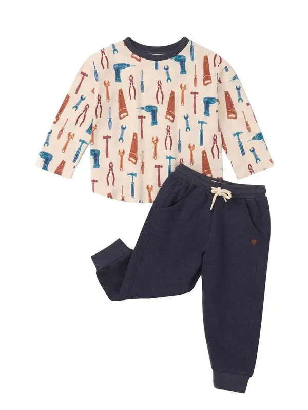 HATLEY Handyman Long Sleeve Graphic T-shirt & Joggers Set - Cami Lace