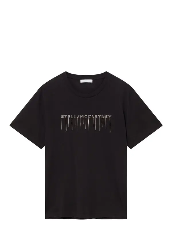 Stella McCartney Logo-embroidered Crewneck T-shirt - Black