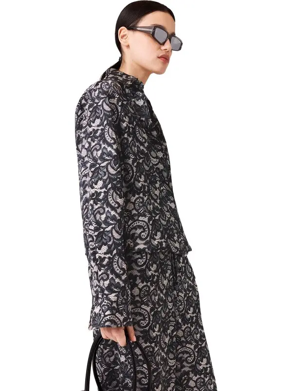 Stella McCartney Lace Print Oversized Shirt - Black