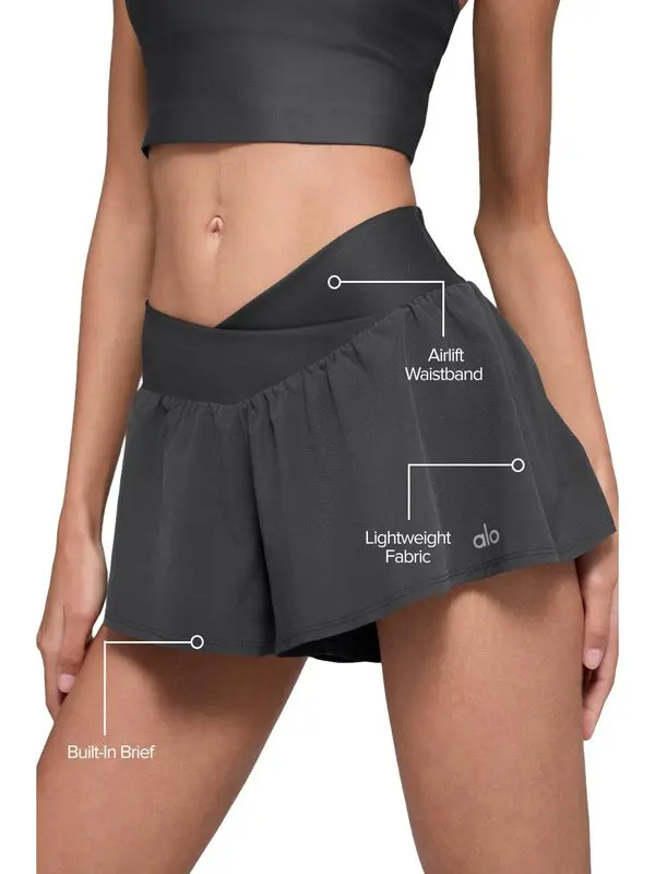 Alo Yoga V-cute Running Short - Anthracite