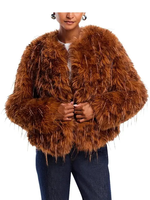 Aqua Faux Fur Jacket - Leopard