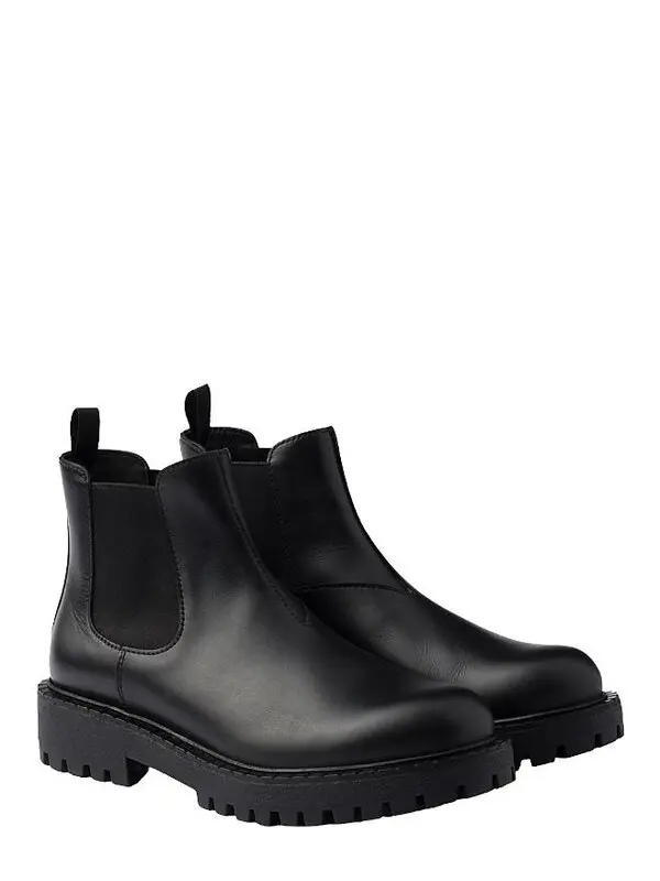 Prada Leather Chelsea Boots - Black