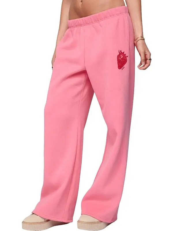 EDIKTED Strawberry Babe Sweatpants - Pink