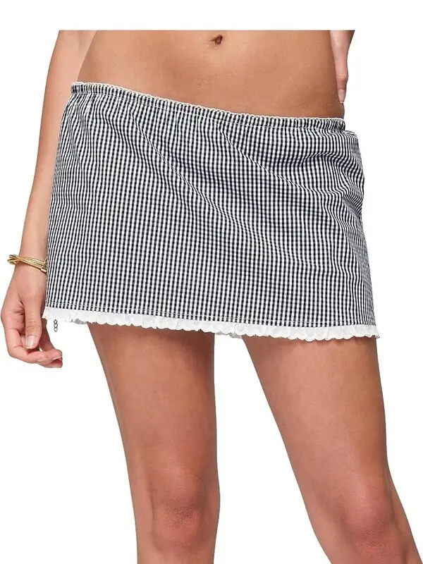 EDIKTED Paige Gingham Mini Skort - Black And White