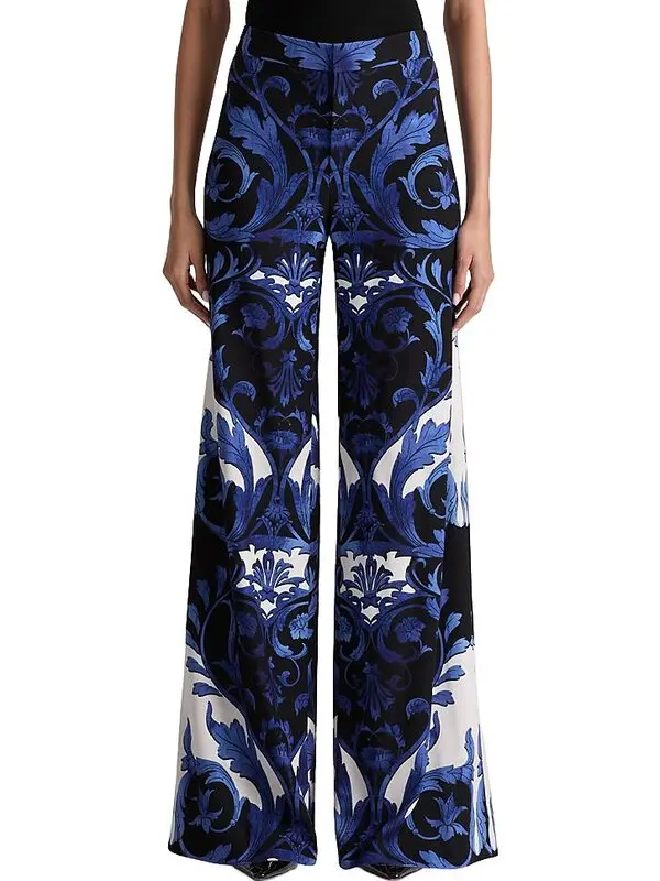Alice + Olivia Ronnie Wide Leg Printed Pants - Regal Retreat