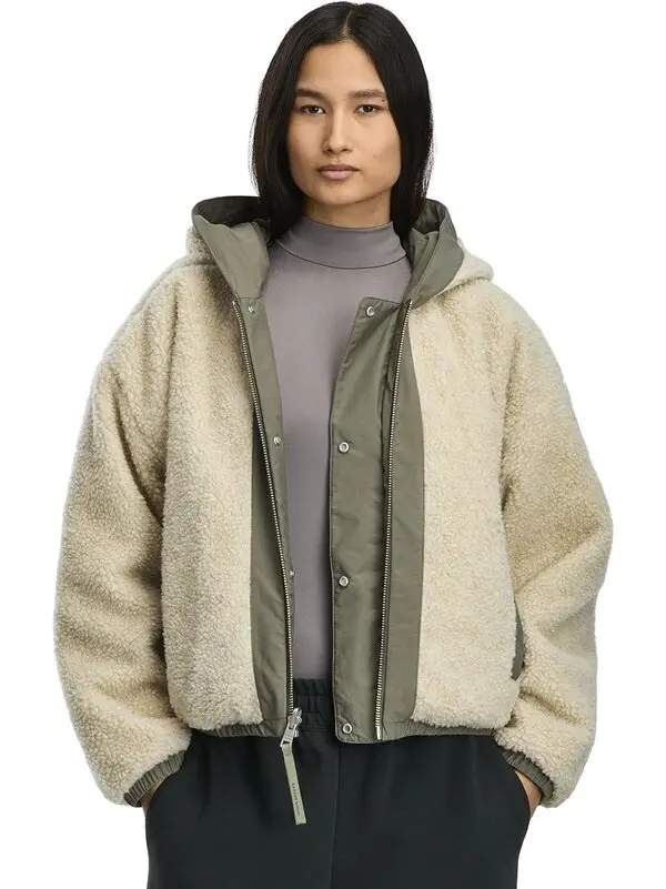 Canada Goose Alberni Reversible Fleece Bomber - Light Tan/smokey Sage