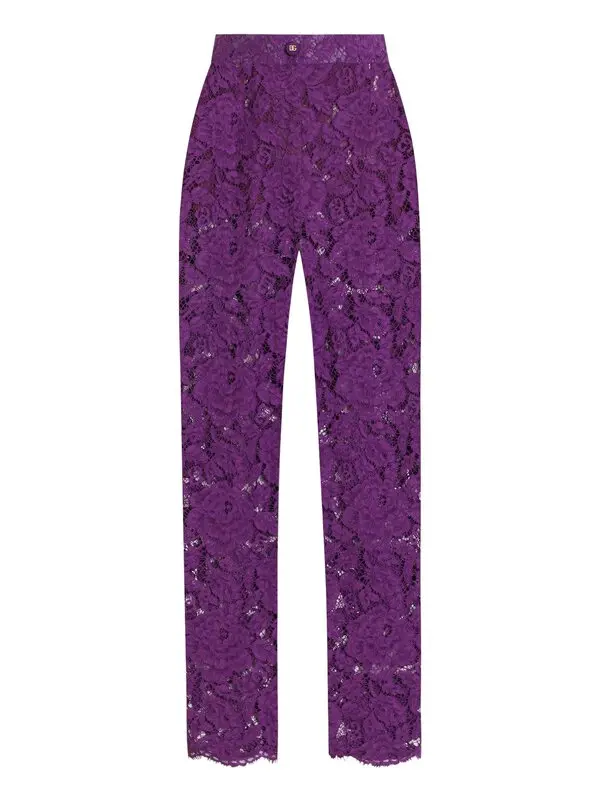 Dolce & Gabbana Cordonetto Lace Cigarette Trousers - Purple