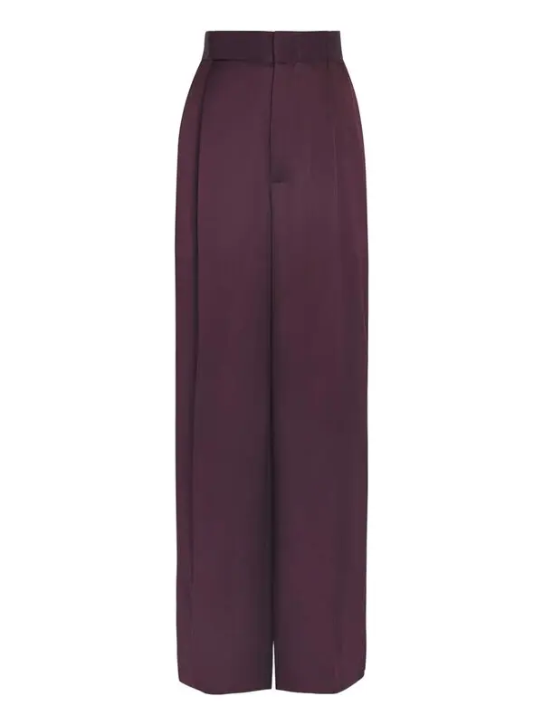 Sasuphi Silk-blend Wide-leg Trousers - Burgundy