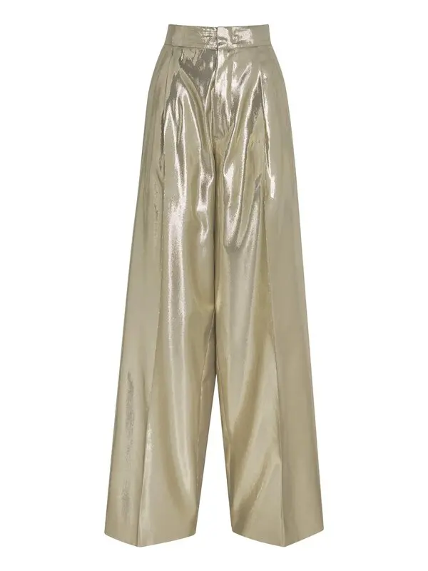 Sasuphi Silk-blend Wide-leg Trousers - Gold