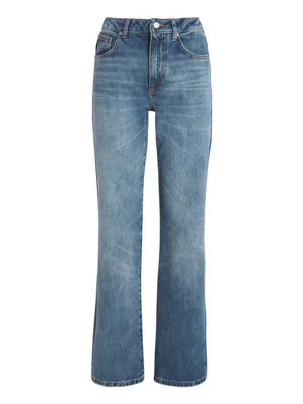 Max & Co. Faded High-rise Straight Jeans - Blue