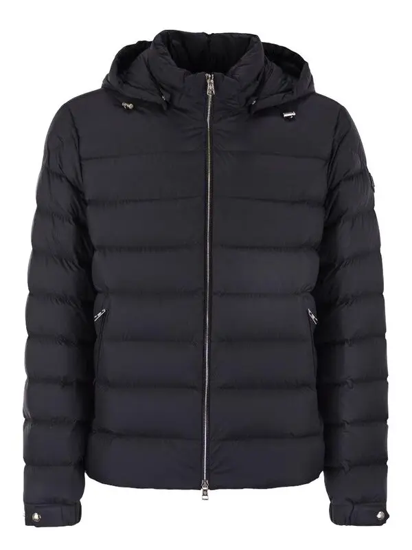 Moncler Arneb Short Down Jacket With Hood - Blue