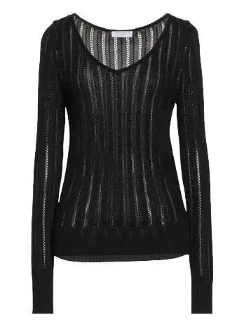 Majestic Filatures Knitted V-neck Sweater - Black
