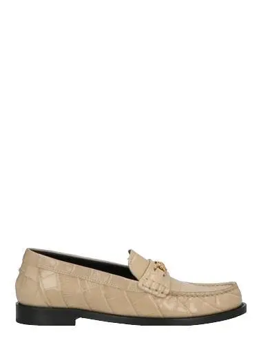 Versace Leather Loafers With Crocodile Print - Beige