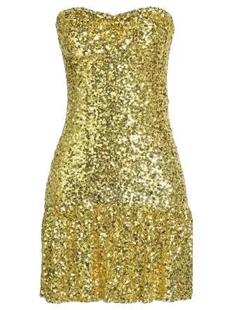 GAËLLE PARIS Sequined Mini Dress - Yellow