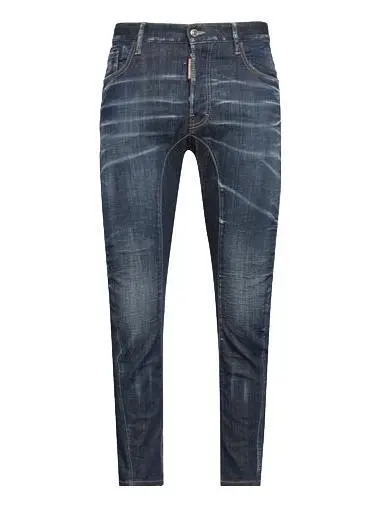 Dsquared2 Tapered Jeans With Logo And Embellishments - Blue
