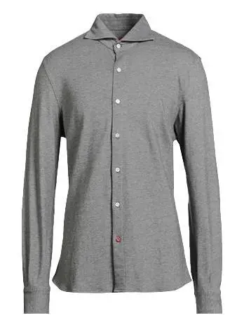 Isaia Shirt Charcoal Size Cotton - Grey