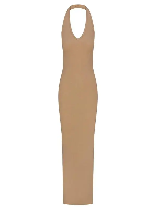 Eterne Halter Maxi Dress - Tan
