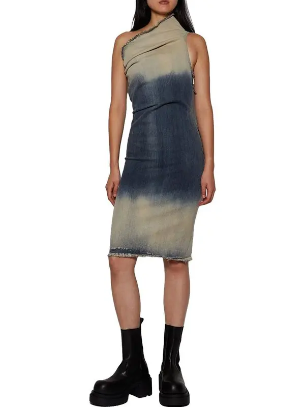 Rick Owens Athena Degrade Denim Dress - Grey