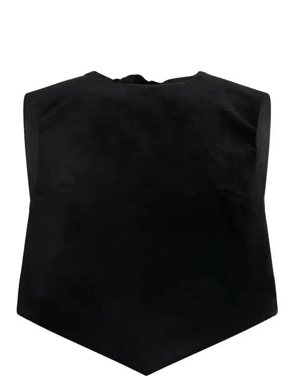 Patou Bow-detail Sleeveless Top - Black