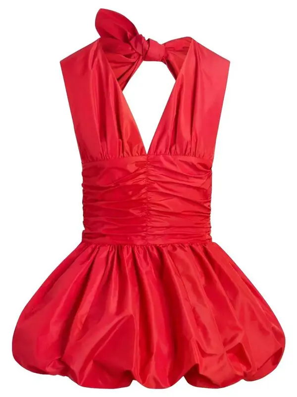 Patou Bow-detail Mini Dress - Red