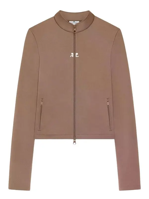COURREGES Zip-up Cropped Jacket - 1098 - Mocha