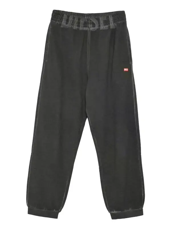 DIESEL Logo-waistband Cotton Track Pants - Grey