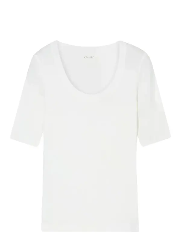 Closed Crew-neck Short-sleeved T-shirt - White