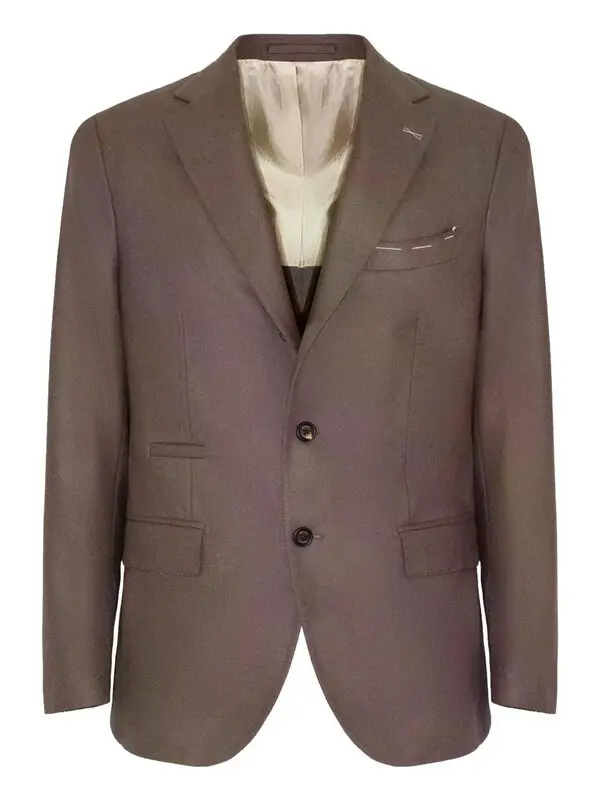 Eleventy Hand-stitched Wool Jacket - Brown