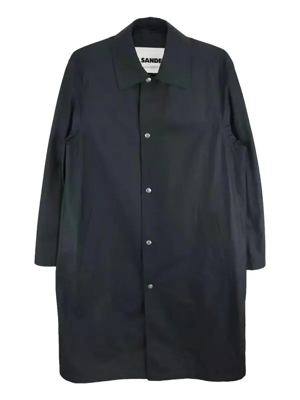JIL SANDER Logo-print Cotton Coat - Black