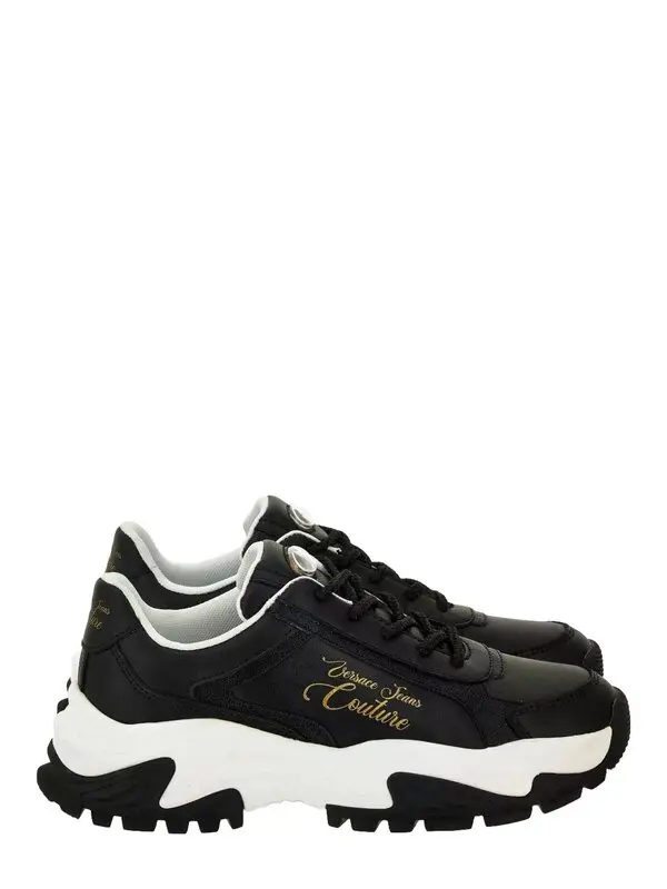 Versace Logo Chunky Sneakers - Black